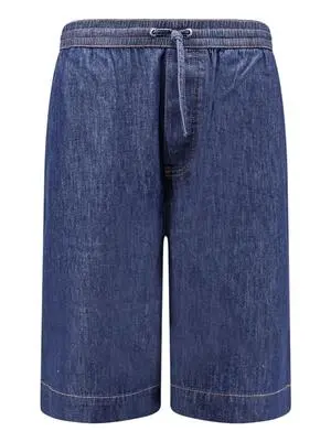 Loewe Cotton Bermuda Shorts With Anagram Logo - Blue
