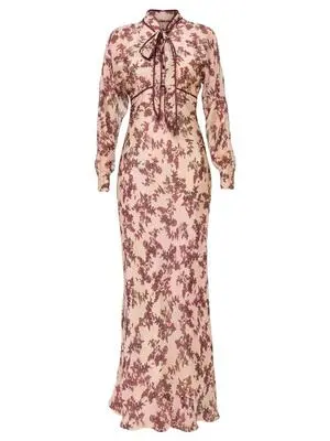 NISSA NISSA Silk And Viscose Floral Maxi Dress