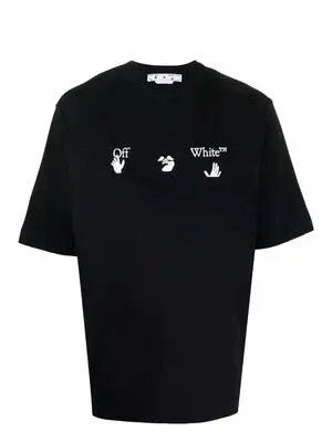 Off-White Hands Off-print Cotton T-shirt - Black