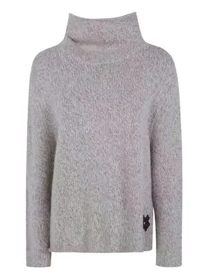 KUJTEN Cashmere Marl Effect Roll Neck Sweater - Brown