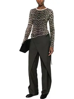 BASERANGE Leopard-print Long-sleeve T-shirt - Neutrals