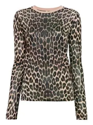 BASERANGE Leopard-print Long-sleeve T-shirt - Neutrals