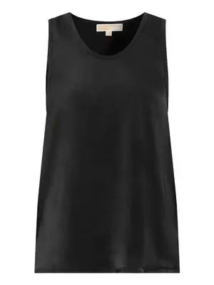 Michael Kors Satin Racerback Tank Top - Black
