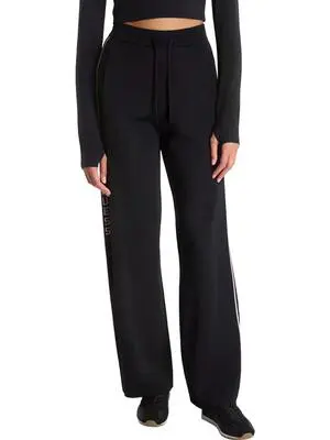 Guess Logo-embroidered Side-stripe Track Pants - Black