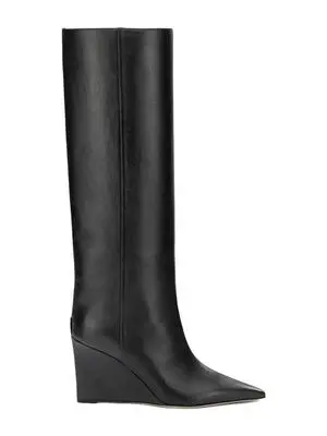 JIMMY CHOO Blake Leather Wedge Knee Boots - Black