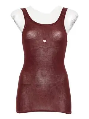 BASERANGE Heart Cut-out Ribbed Tank Top - Red