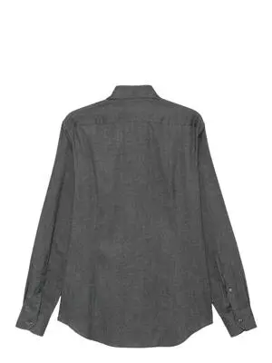 Corneliani Herringbone-weave Long-sleeve Shirt - Grey