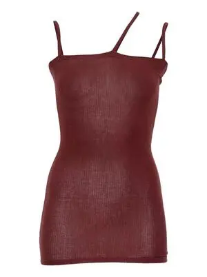 BASERANGE Ribbed Asymmetric Tank Top - Red