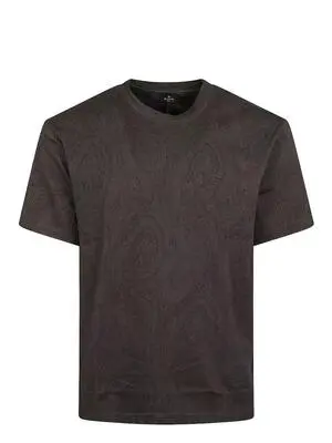 Etro Paisley-print Logo-embroidered T-shirt - Brown