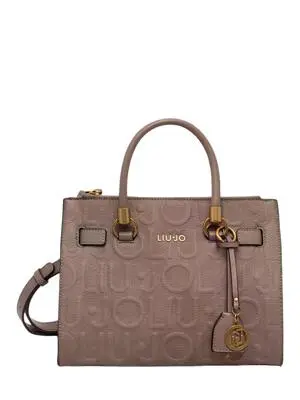 LIU JO Liu Jo Embossed Logo Leather Satchel Bag