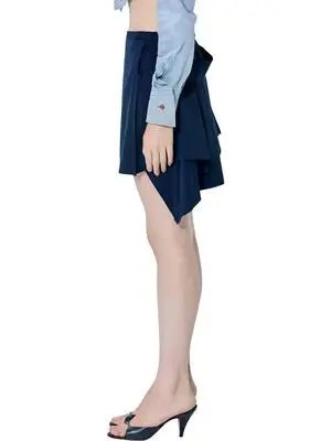 VIVIENNE WESTWOOD Asymmetric Layered Mini Skirt - Blue