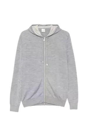 ELEVENTY Eleventy Zip-Up Hoodie With Drawstring Hood And Ribbed Detailing