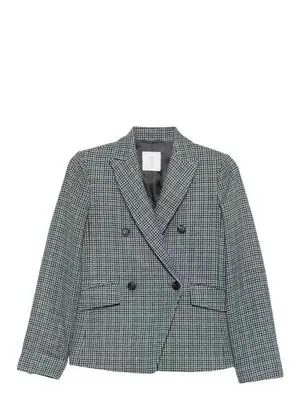 Eleventy Houndstooth Double-breasted Blazer - Blue