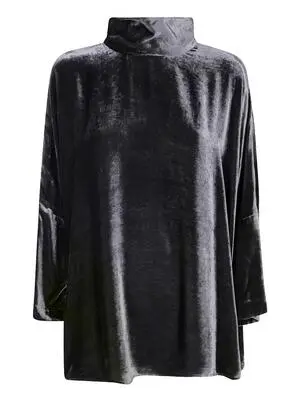 GENTRYPORTOFINO Gentry Portofino Velvet-Effect High-Neck Top