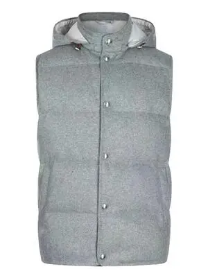 Eleventy Hooded Padded Gilet - Grey
