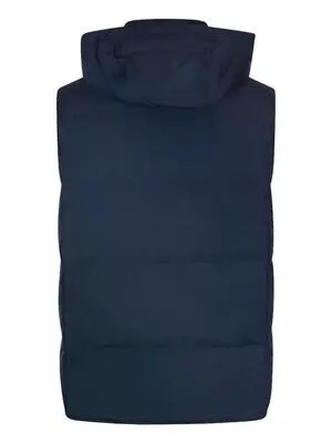 Eleventy Padded Gilet With Detachable Hood - Blue