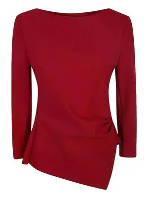 Chiara Boni La Petite Robe Asymmetrical Gathered Top - Red