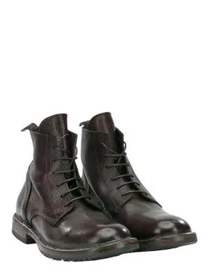 Moma Lace-up Leather Ankle Boots - Brown