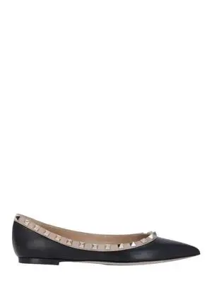 Valentino Garavani Rockstud Point-toe Ballet Flats - Black