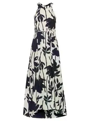 Brunello Cucinelli Sleeveless Floral Print Midi Dress - Blue