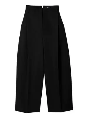 Jacquemus Pleated Cropped Trousers - Black