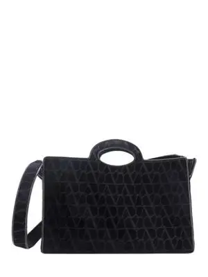 Valentino Garavani Le Troisieme Toile Iconograph Fabric Medium Tote Bag - Black