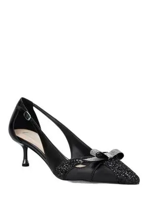 Liu Jo Glitter Cut-out Pumps With Bow Detailing - Black