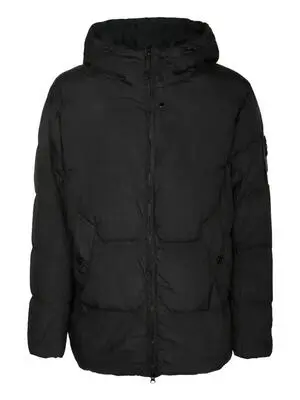 Stone Island Stone Island Crinkle Reps Hooded Down Jacket Black