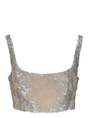 BRUNELLO CUCINELLI Brunello Cucinelli Sequined Cropped Top