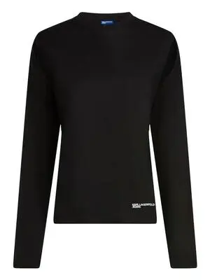 Karl Lagerfeld Cut-out Long-sleeve Top - Black
