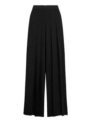 KARL LAGERFELD Karl Lagerfeld Black Pleated Wide-Leg Trousers