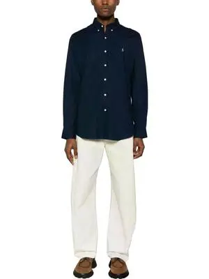 Polo Ralph Lauren Embroidered-logo Button-down Shirt - Blue