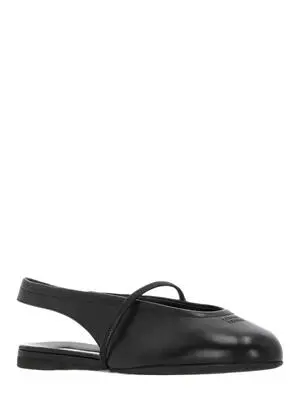 Miu Miu Leather Slingback Ballerinas - Black