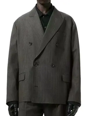 Our Legacy Double-breasted Striped Blazer - Grey