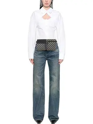 Gucci Gg Canvas Web Double Pocket Belt Bag - Neutrals