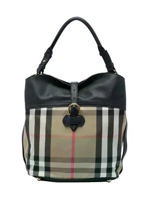 Burberry Check Canvas And Leather Sycamore Hobo Satchel - Brown