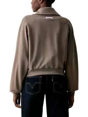 Marc O'polo Logo-embroidered Zip-up Hoodie - Brown