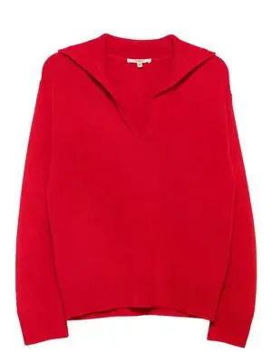 Barena Venezia Spread Collar Fine Knit Sweater - Red