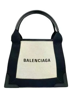 Balenciaga Canvas Navy Cabas Xs Satchel - Brown
