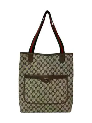Gucci Gg Supreme Web Tote Bag - Neutrals