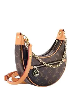 LOUIS VUITTON Monogram Canvas Loop Hobo Bag - Brown