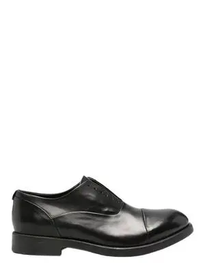 LEQARANT Cap-toe Leather Loafers - Black