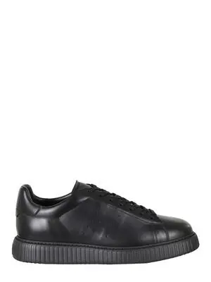 Hogan Leather Lace-up Sneakers - Black