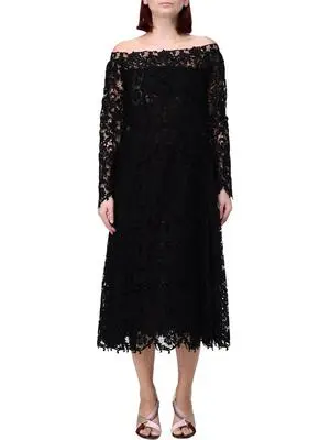 Fendi A-line Lace Midi Dress - Black
