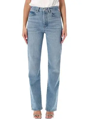 FRAME The Vertical High-waisted Straight Jeans - Denim