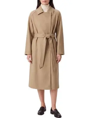 FAY Fay Long Double-Breasted Wool And Cashmere Coat With Belt And Toggles Rope