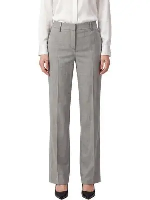 Magda Butrym Mid-rise Skinny Wool Pants - Grey
