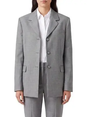 Magda Butrym Single-breasted Three-button Wool Blazer - Grey