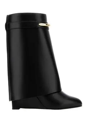 Givenchy Leather Wedge Boots - Black