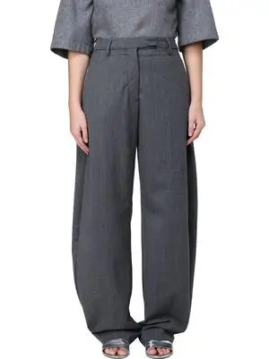 THELATEST High-waisted Virgin Wool Blend Wide-leg Trousers - Grey